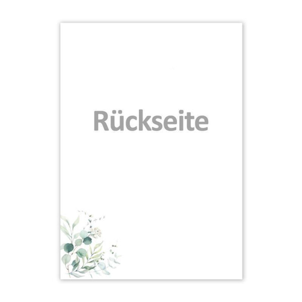 75 Briefbogen-Sets DIN A4 - Naturpapier in Creme mit Eukalyptus-Zweig ...